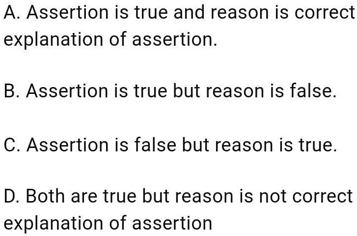 SOLVED: 'Given below are two statements -one labelled Assertion (A) and ...