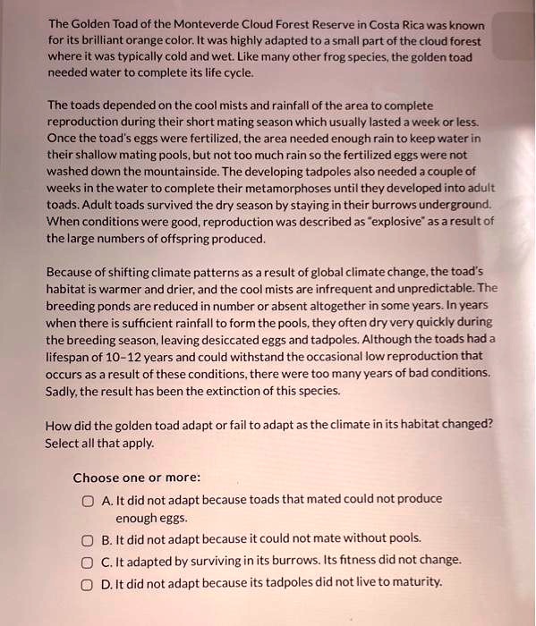 The Golden Toad of the Monteverde Cloud Forest Reserve in Costa Rica ...