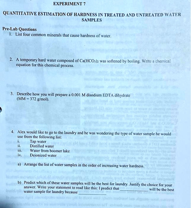 SOLVED: EXPERIMENT 7 QUANTITATIVE ESTIMATION OF HARDNESS IN TREATED AND ...