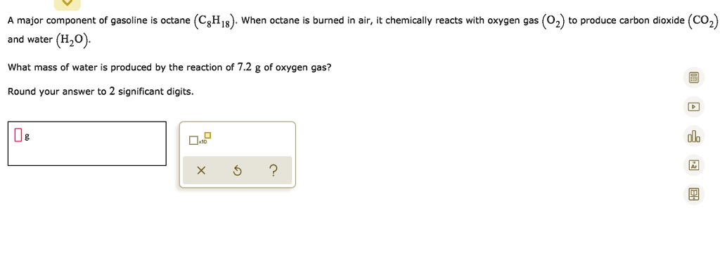 [GET ANSWER] major component of gasoline is octane csh8 when octane is ...