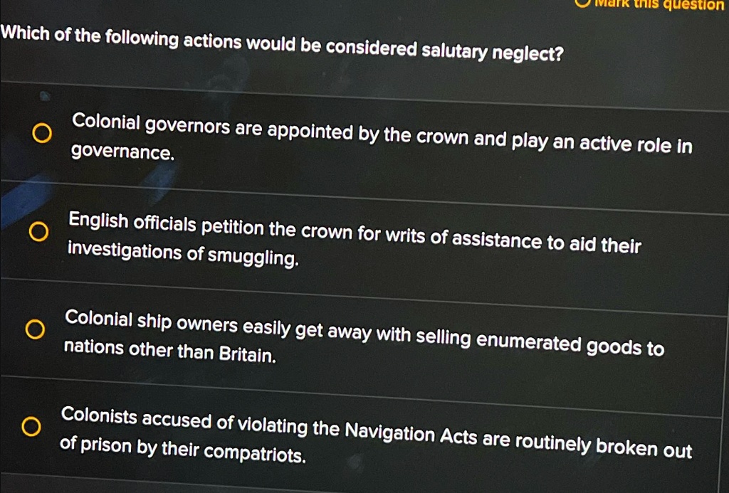 SOLVED: Which of the following actions would be considered salutary ...