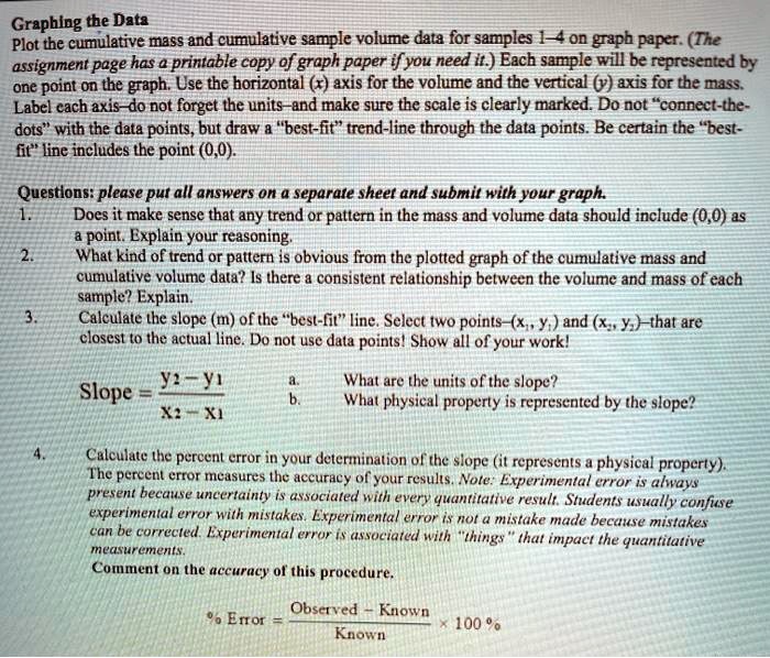 SOLVED: Graphing the Data: Plot the cumulative mass and cumulative ...