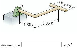 SOLVED: If the slender-bar assembly is released from rest while in the horizontal position shown ...