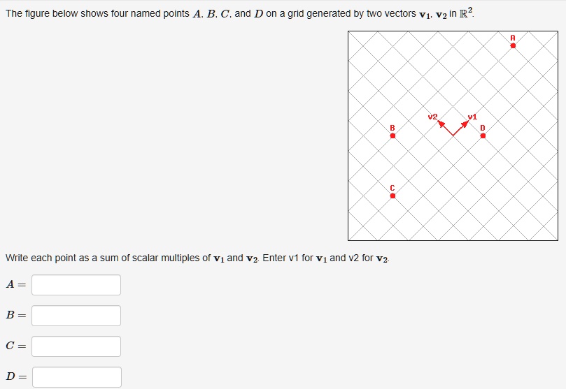 2 y1 d b write each point as a sum of scalar multiples of v and v2 enter v1 for v1 and v2 for v2 ...