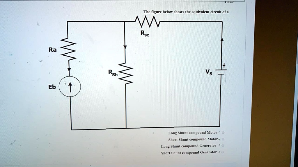 Ra Eb Rsh The figure below shows the equivalent circuit of a Rse Vs ...