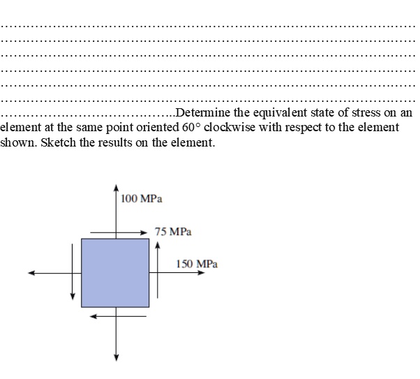 SOLVED: Determine the equivalent state of stress on an element at the ...