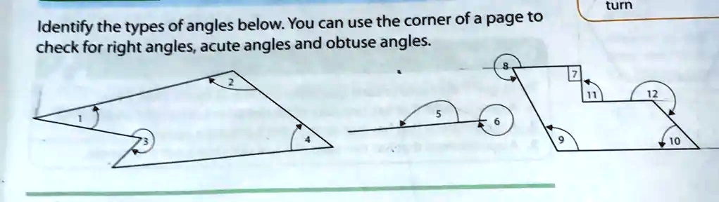 turn Identify the types of angles below: You can use the corner of a ...