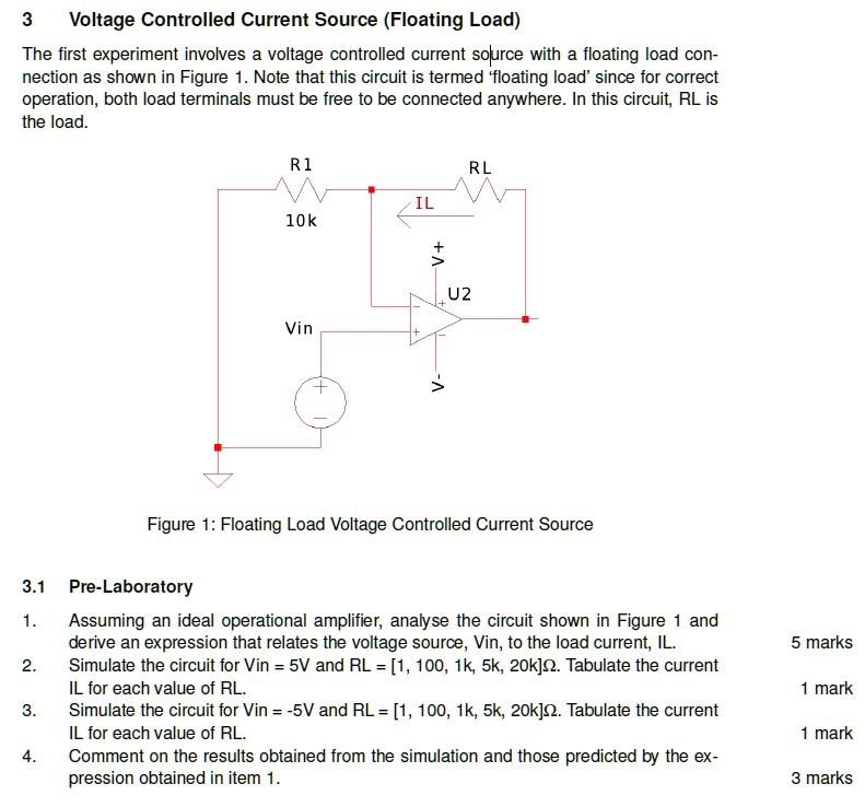 SOLVED: Voltage Controlled Current Source (Floating Load) The first ...