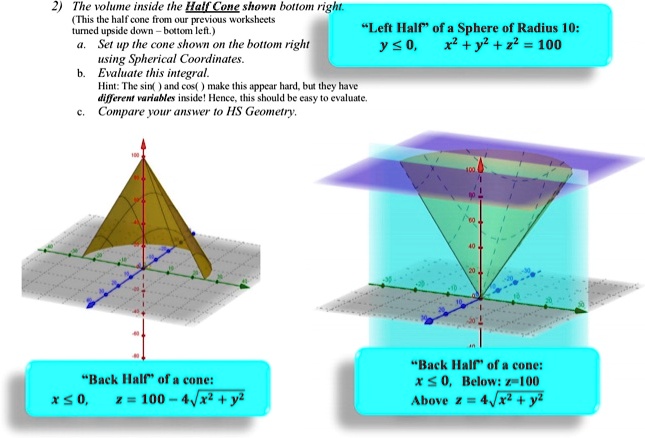 SOLVED: The volume of the cone shown in the right half (This is the ...