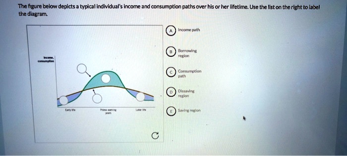 The figure below depicts a typical individual’s income and consumption ...