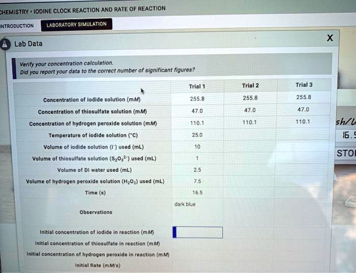 [GET ANSWER] hemistry iodine clock reaction and rate of reaction introduction laboratory ...