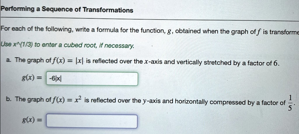 Solved Performing A Sequence Of Transformations For Each Of The Following Write A Formula For 