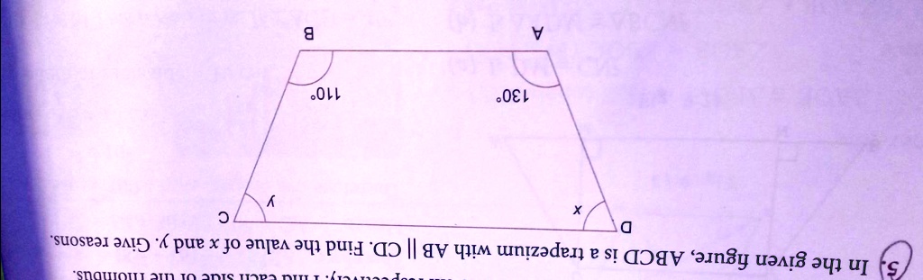 SOLVED: 'in the given figure ABCD is a trapezium with ab perpendicular CD find the value of x ...