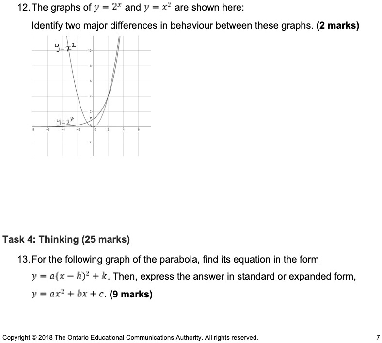 SOLVED: 12. The graphs of y = 2x and y = x are shown here: Identify two ...