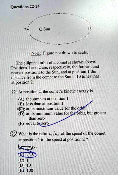 Questions 22-24 2 O Sun 1 Note: Figure not drawn to scale. The ...