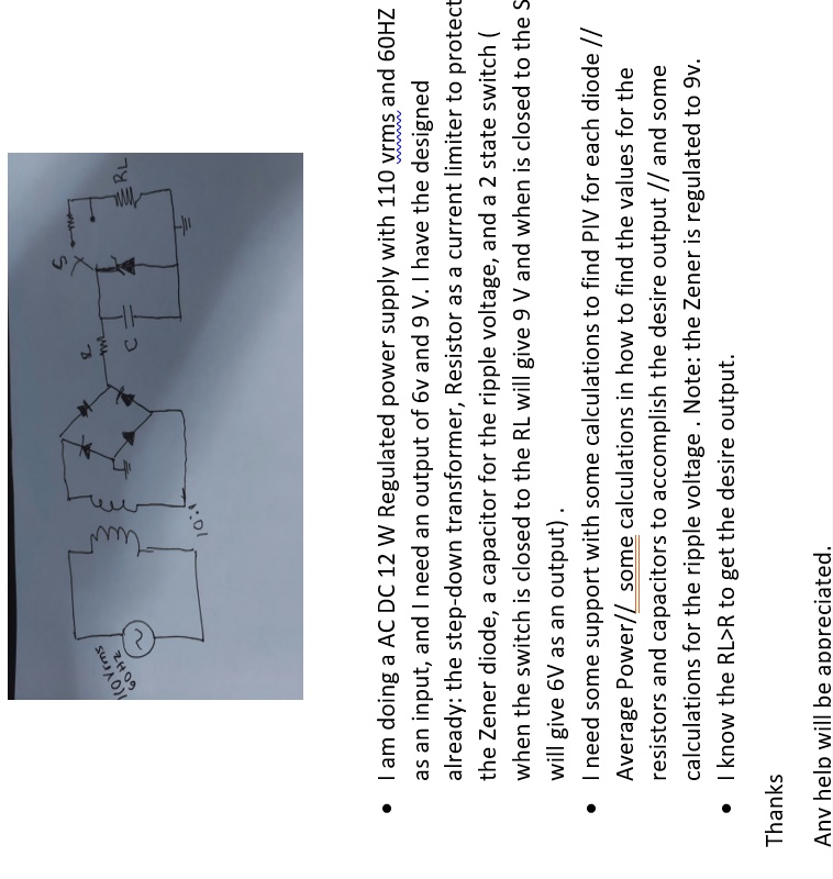 SOLVED: 4 U MMY O. as an input, and I need an output of 6V and 9V. I ...