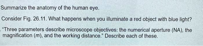 SOLVED: Summarize the anatomy of the human eye. Consider Fig: 26.11 ... SOLVED: Summarize the anatomy of the human eye. Consider Fig: 26.11 ...