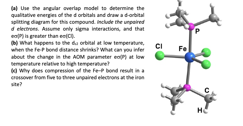 Solveda Use The Angular Overlap Model Determine The Qualitative Energies Of The D Orbitals 7697