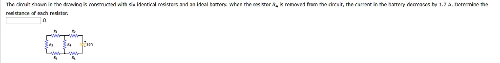 SOLVED: The circuit showin the drawing constructec with six Identical ...
