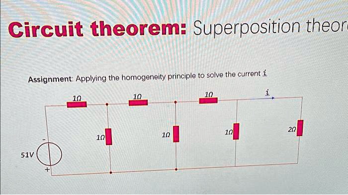 SOLVED: Circuit theorem: Superposition theorem Assignment: Applying the homogeneity principle to ...