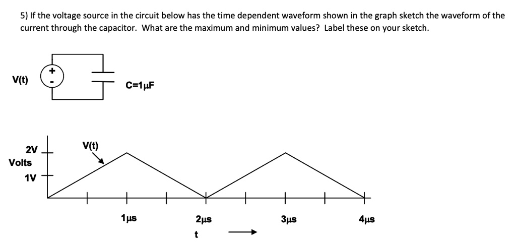 5) If the voltage source in the circuit below has the time dependent ...