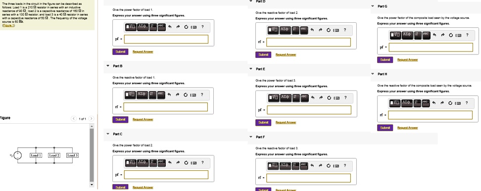 the three loads in the circuit in the figure can be described as ...