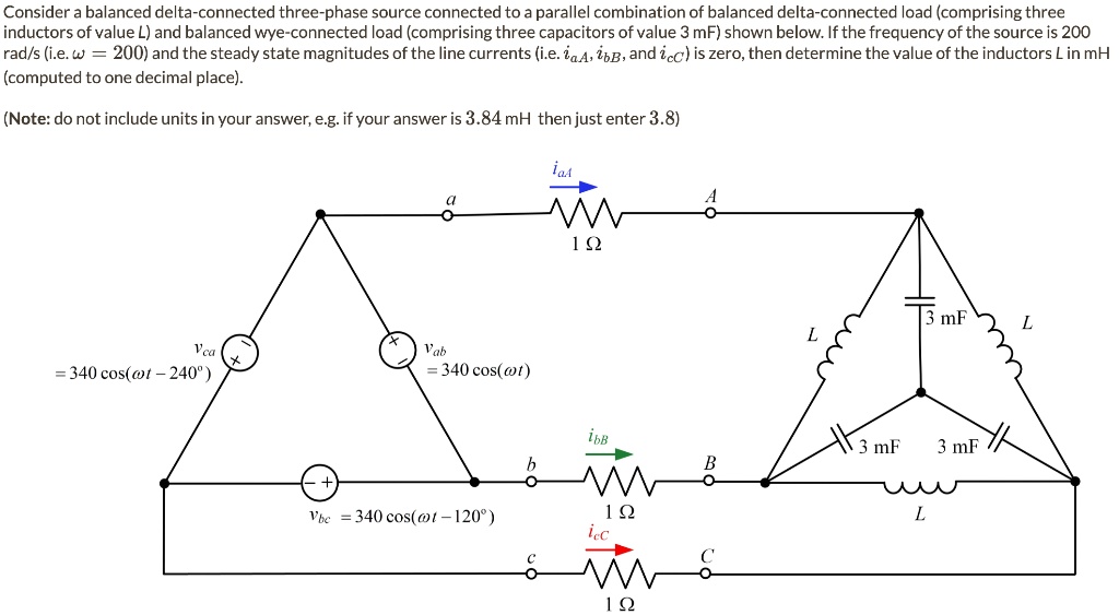 SOLVED: Consider a balanced delta-connected three-phase source connected to a parallel ...