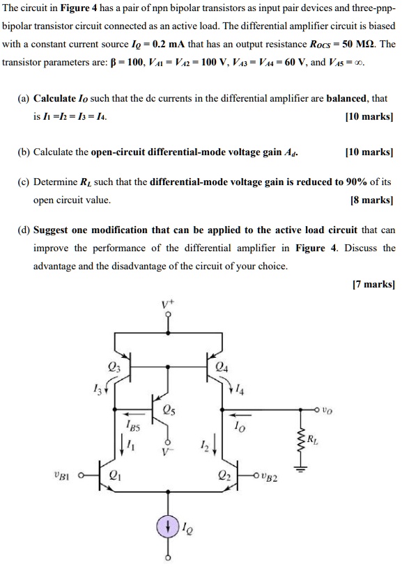 The circuit in Figure has a pair of npn bipolar transistors as input ...