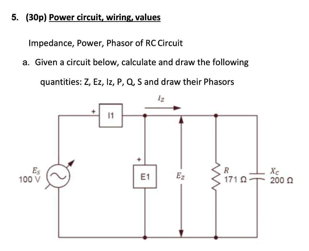 VIDEO solution: Text: 5. (30p) Power circuit, wiring, values Impedance ...