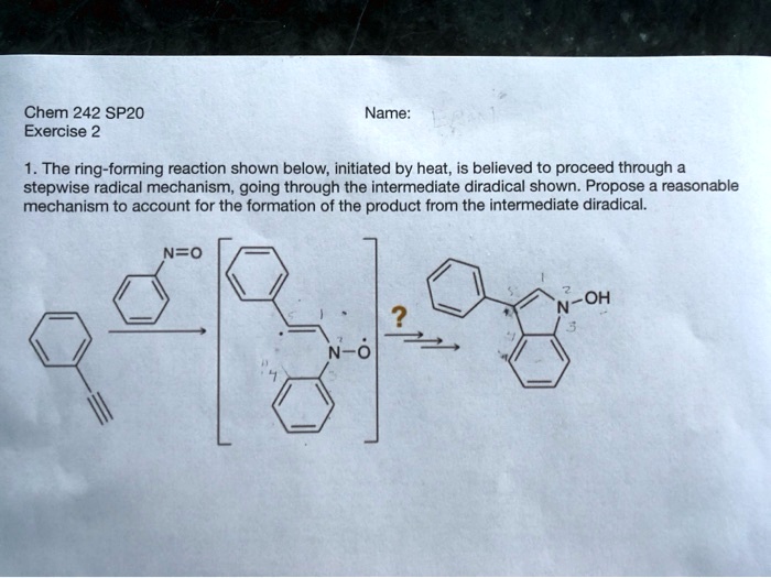 SOLVED:Chem 242 SP2O Exercise Name: The ring-forming reaction shown ...