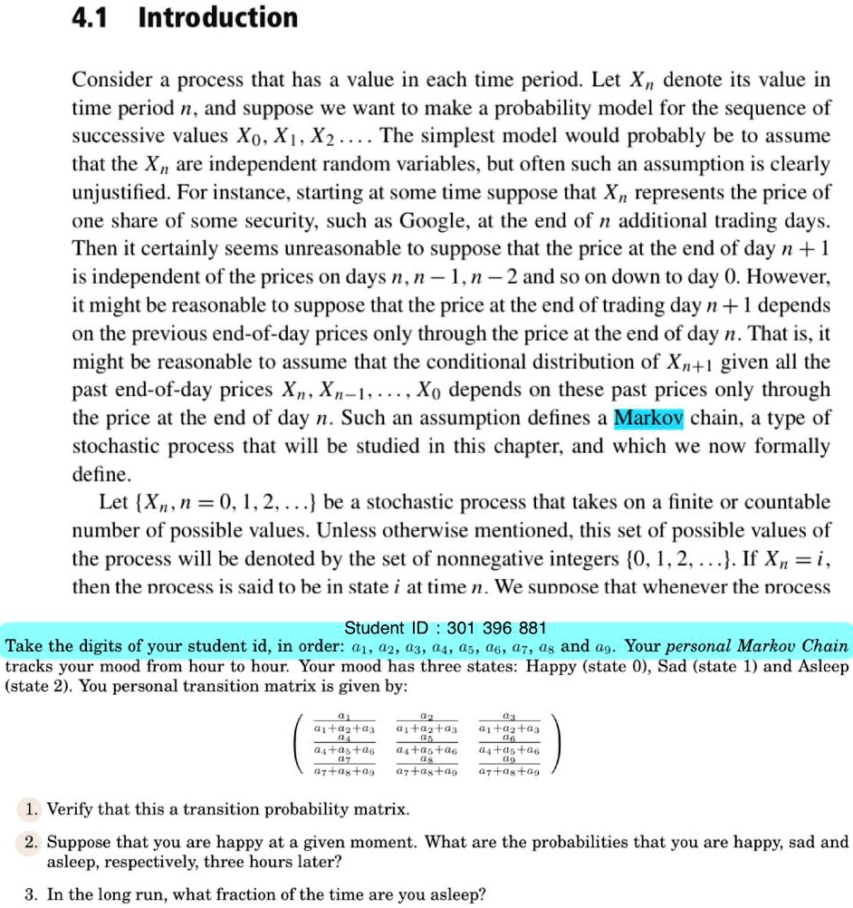 SOLVED: This question is from the Intro to probability model textbook, please complete the ...