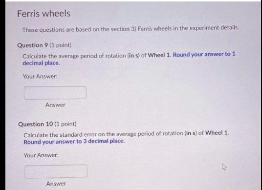 SOLVED:Ferris wheels These questions are based on the section 3) Ferris ...