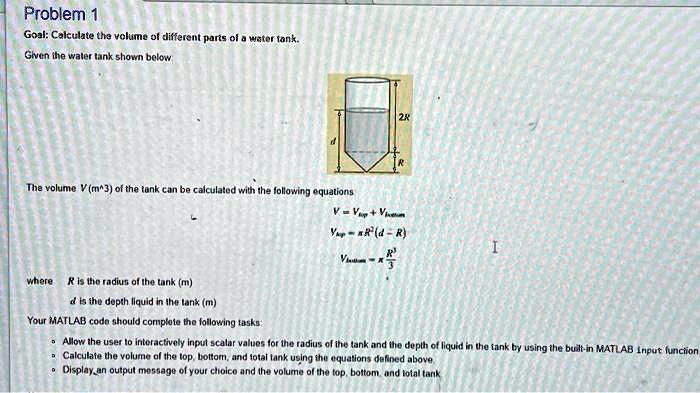 SOLVED: Texts: Problem 1 Goal: Calculate the volume of different parts ...