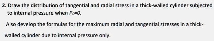 SOLVED: 2. Draw the distribution of tangential and radial stress in a ...