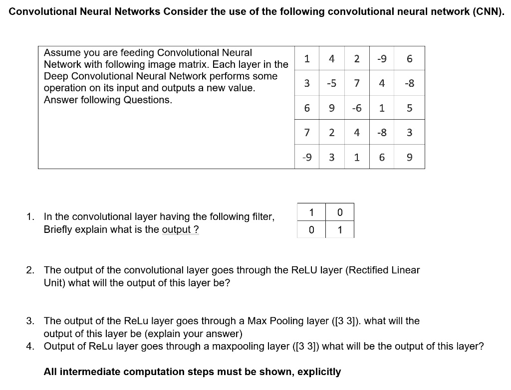 Solved Convolutional Neural Networks Consider The Use Of The Following Convolutional Neural 6927
