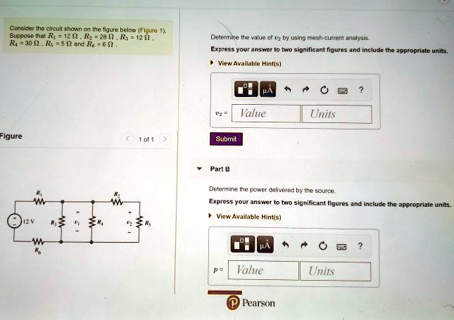 SOLVED: Consider the circuit shown on the figure below Figure 1 Suppose that R=12R=28R=12 R=30.R ...