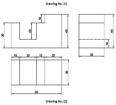 Draw the isometric view. Also, draw the dashed line.
