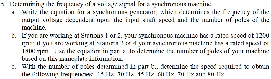 SOLVED: 5. Determining the frequency of a voltage signal for a ...