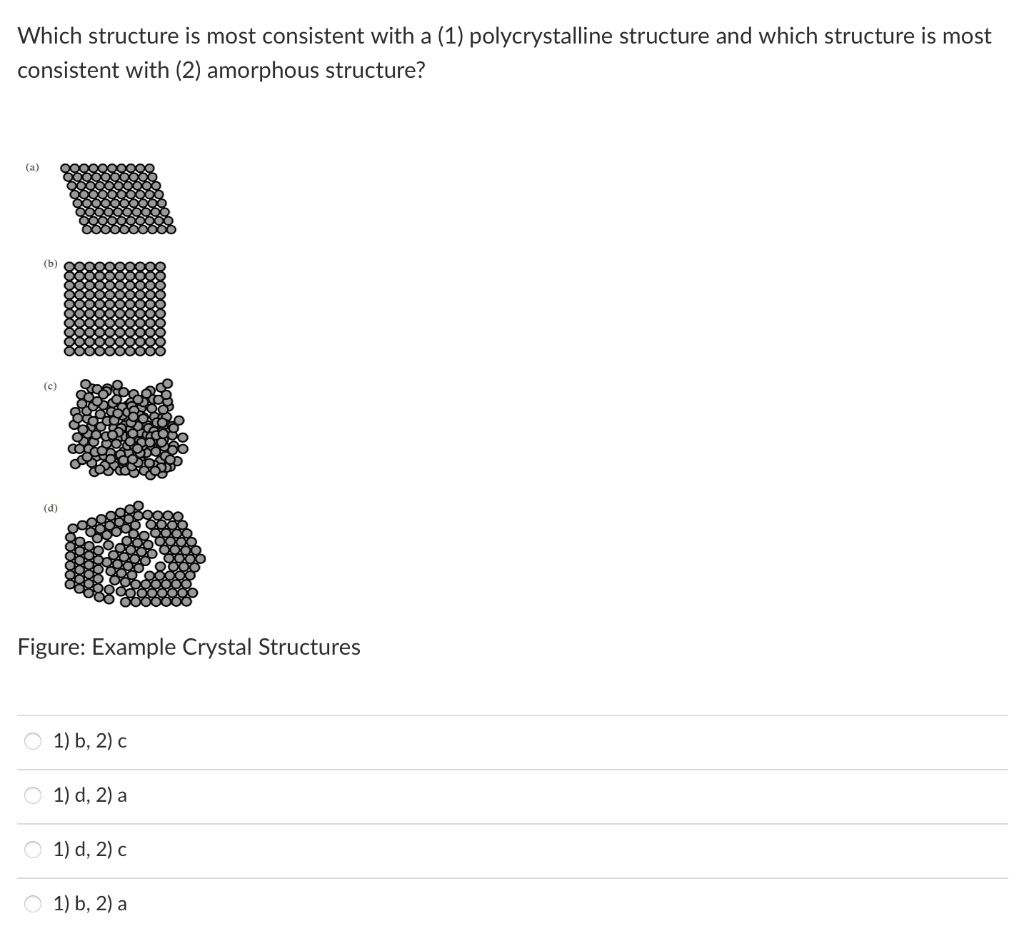 Which Structure Is Most Consistent With A (1) Polycrystalline Structure 