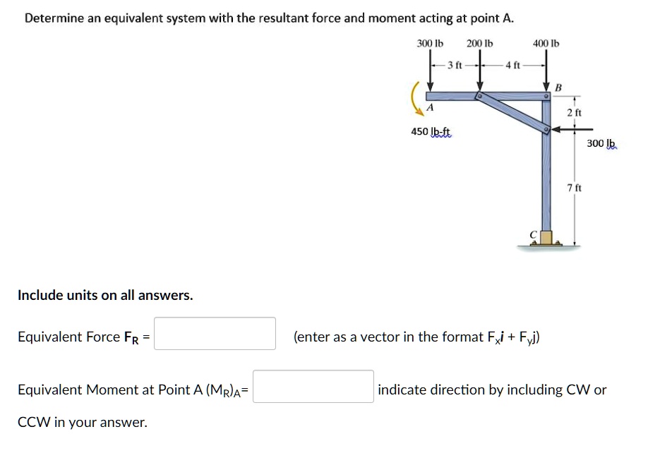 SOLVED: Determine an equivalent system with the resultant force and ...