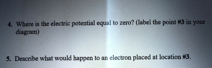 SOLVED: Where is the electric potential equal to zero? (label the point ...