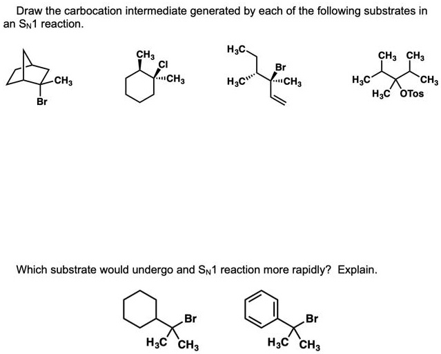 SOLVED: Draw the carbocation intermediate generated by each of the ...