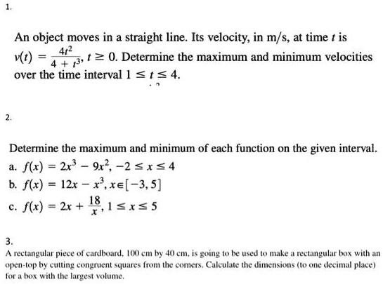 SOLVED: An object moves in a straight line. Its velocity, in m/s, at time v(t) = 12t^2 - 24t ...
