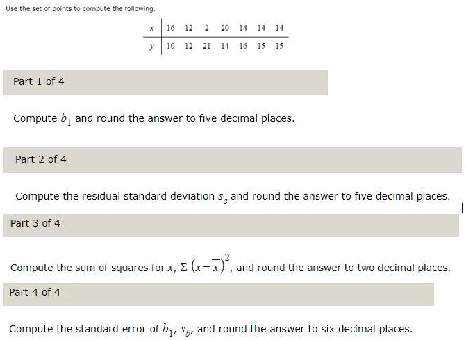 SOLVED: Use the set of points to compute the following: Use the set ...