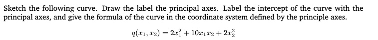 SOLVED:Sketch the following curve_ Draw the label the principal axes ...