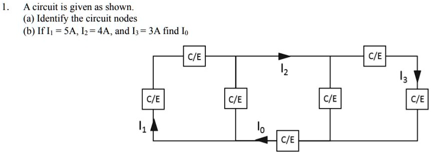 1. A circuit is given as shown. (a) Identify the circuit nodes (b) If ...