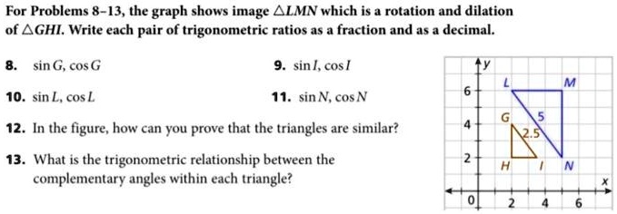 SOLVED: Texts: Problems 8-13, the graph shows image 🔺LMN which is a ...