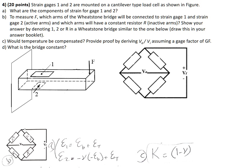 4 20 points strain gages 1 and 2 are mounted on a cantilever type load ...