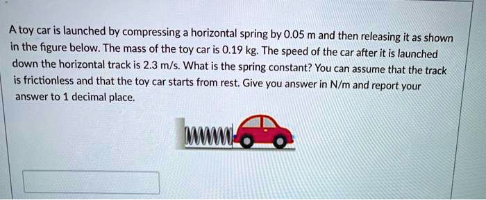 SOLVED: A toy car is launched by compressing a horizontal spring by 0. ...