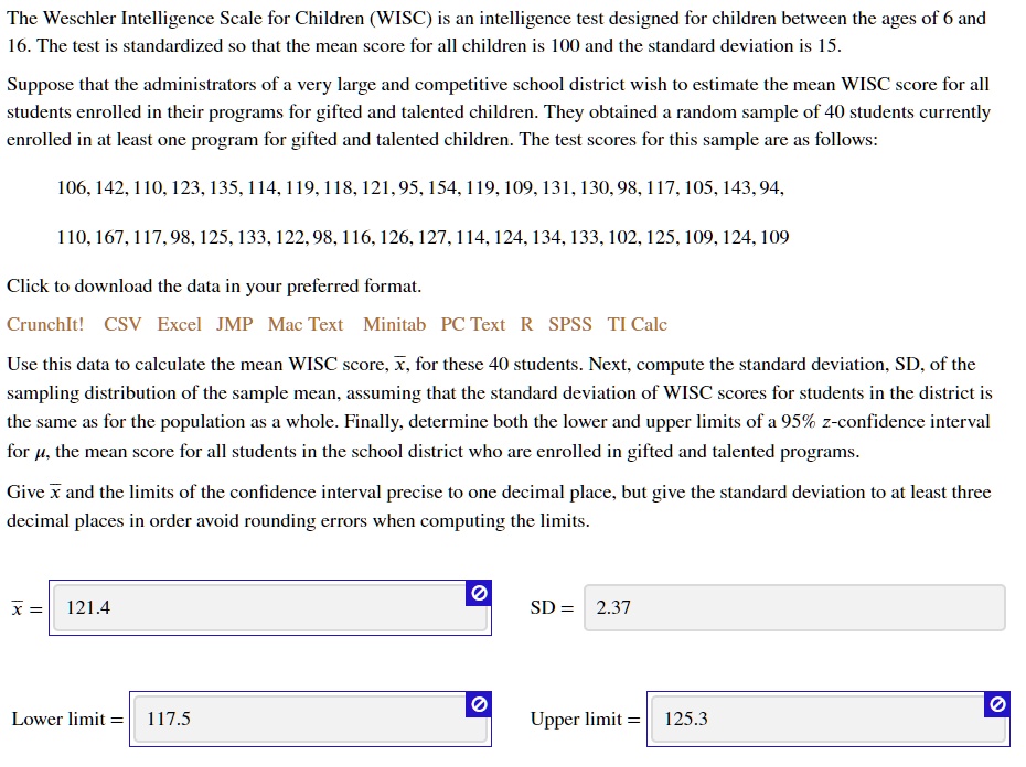 the weschler intelligence scale for children wisc is an intelligence ...